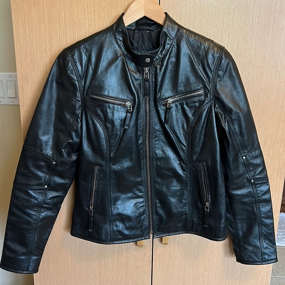 infinity New York | Jackets & Coats | Black Shiny Lightweight Leather ...